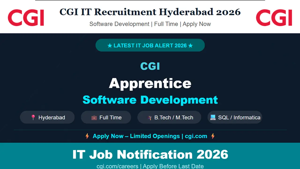 CGI Recruitment Hyderabad 2026 - Apprentice Software Development Job ...